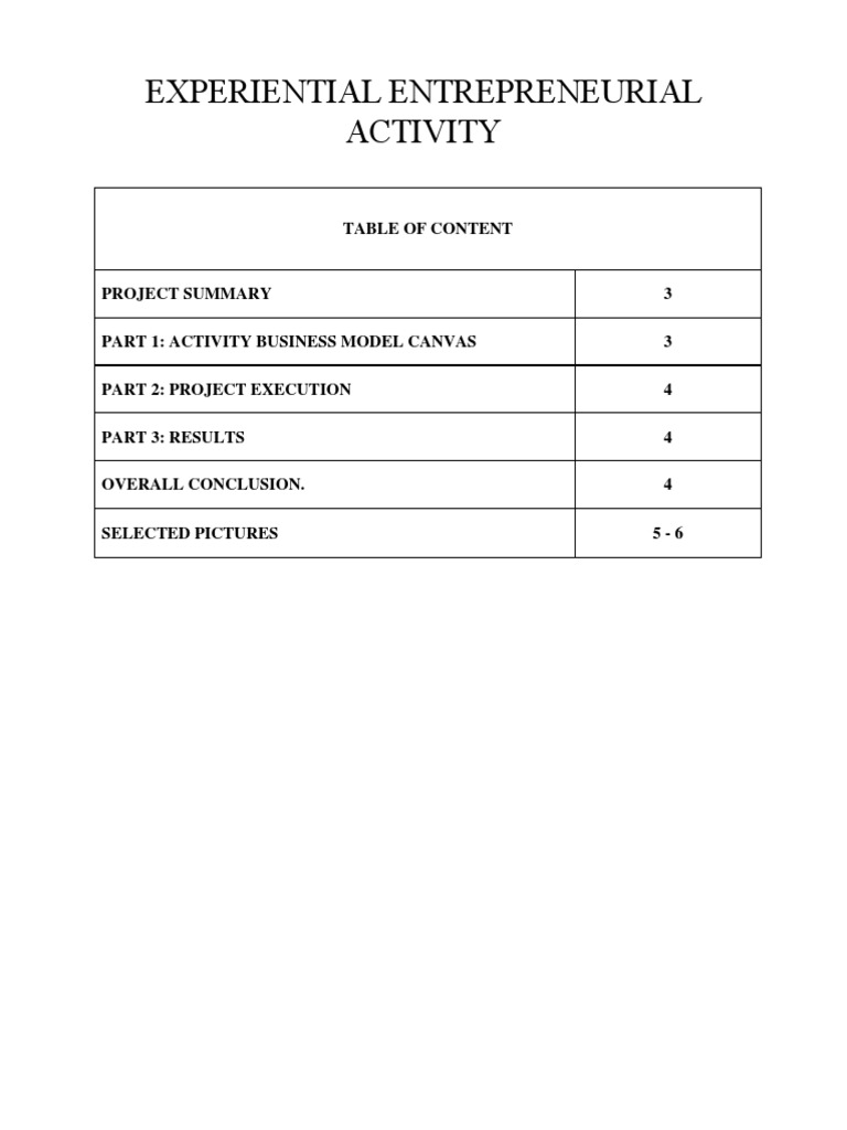 Eperiential Entreprenuer Activity (UHAS) | PDF | Business Model ...