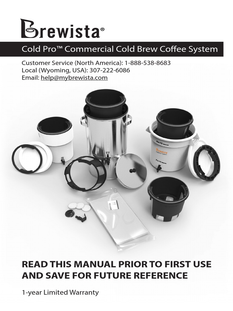 Cold Pro™ Commercial Cold Brew Coffee System: Read This Manual Prior To ...
