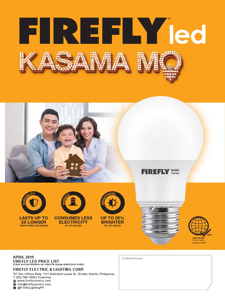 PriceList Firefly LED Price List April 2019 Issue | PDF | Compact ...