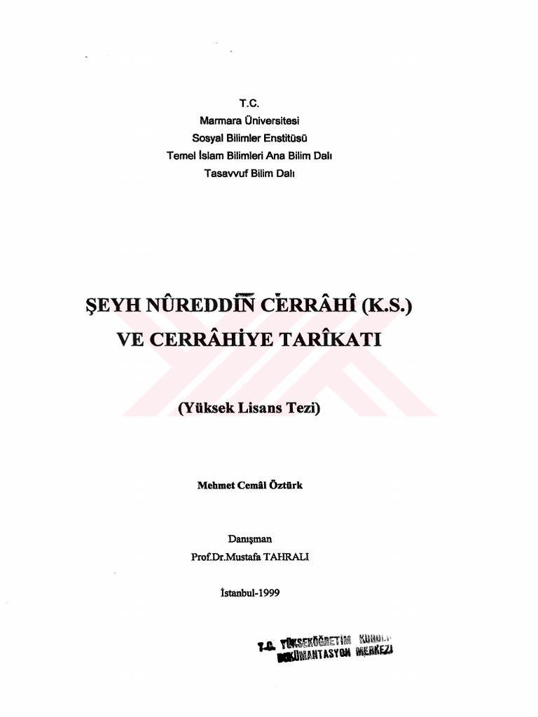 Nureddin Cerrahi Tez | PDF
