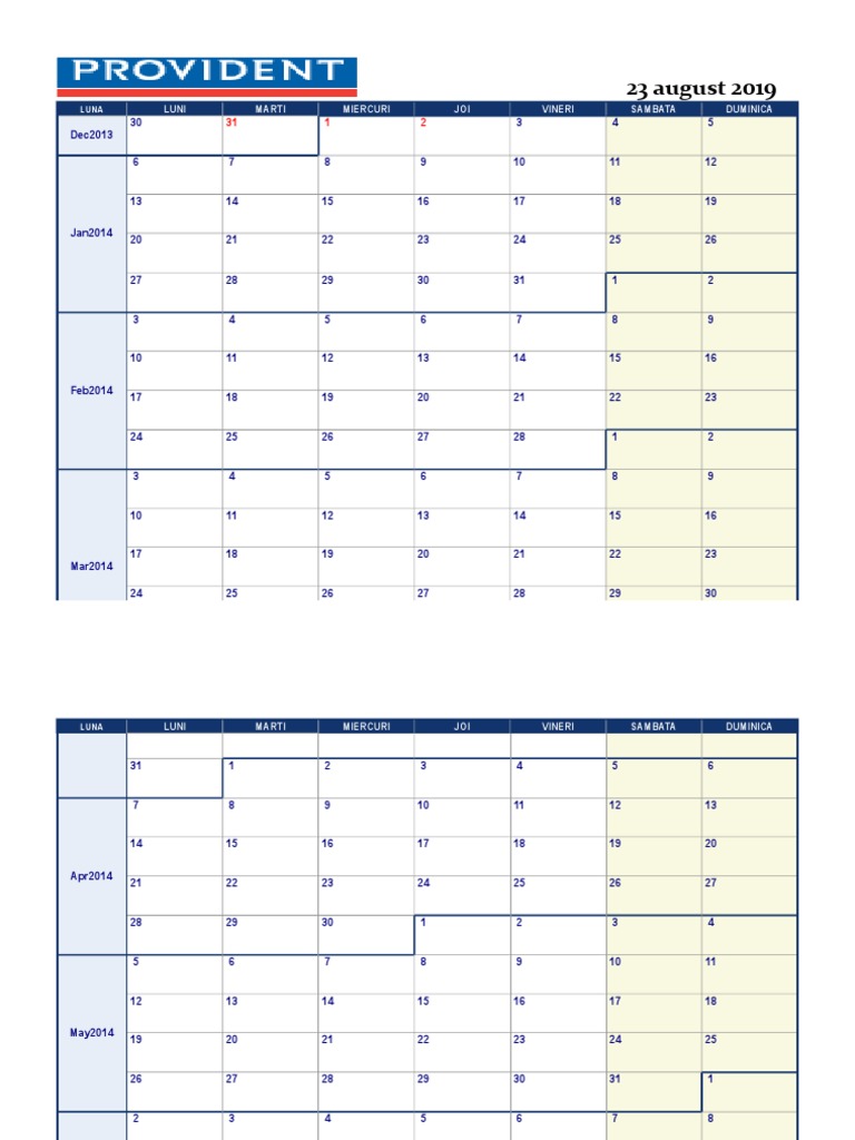 23 August 2019: Luni Marti Miercuri JOI Vineri Sambata Duminica | PDF