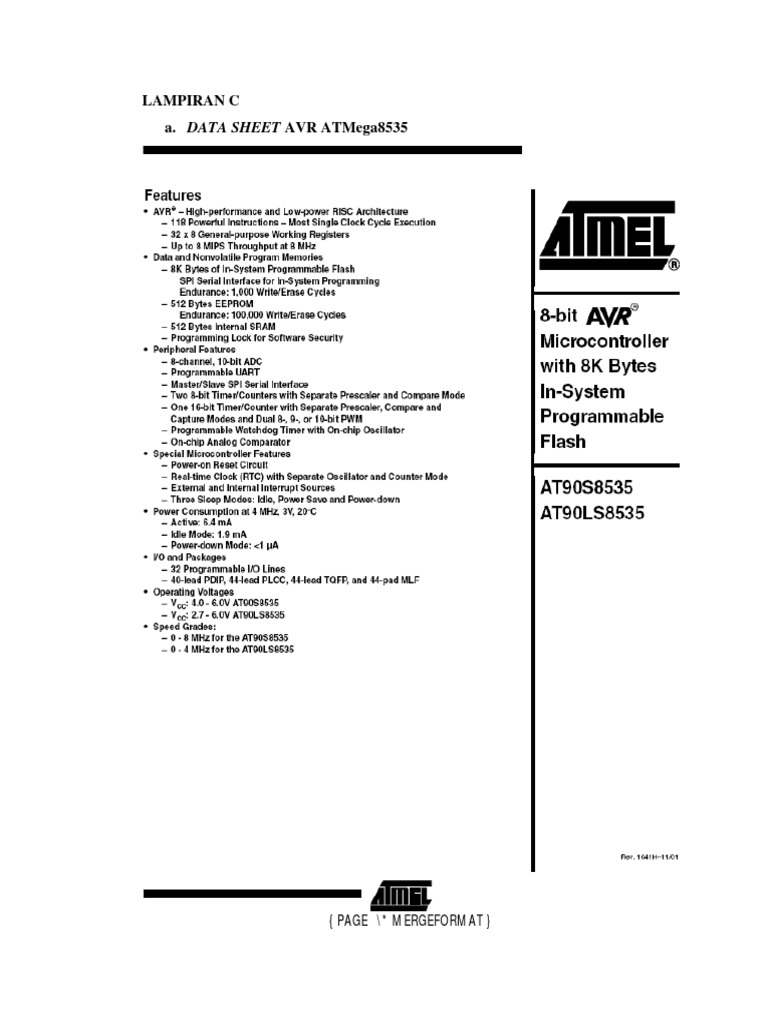 Data Sheet Atmel | PDF