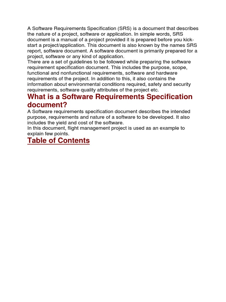 What Is A Software Requirements Specification Document? | PDF | Backup | Databases
