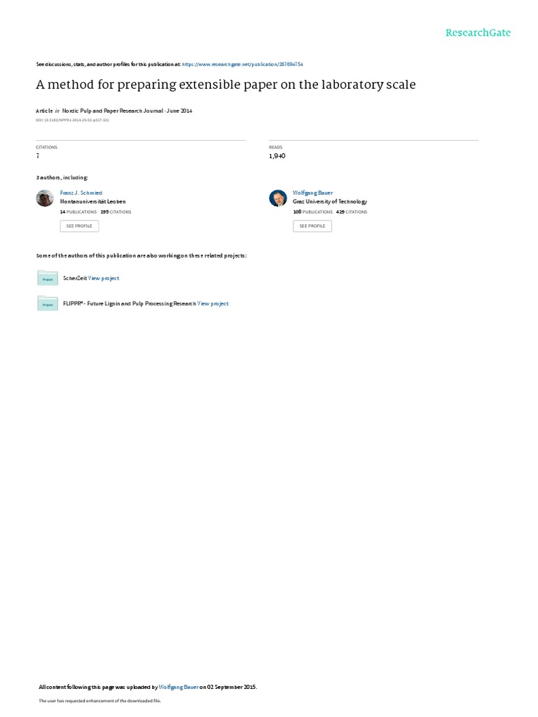 A Method For Preparing Extensible Paper On The Laboratory Scale | PDF ...