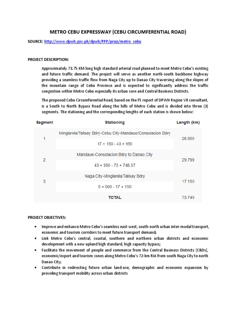 Metro Cebu Expressway Project Overview | PDF