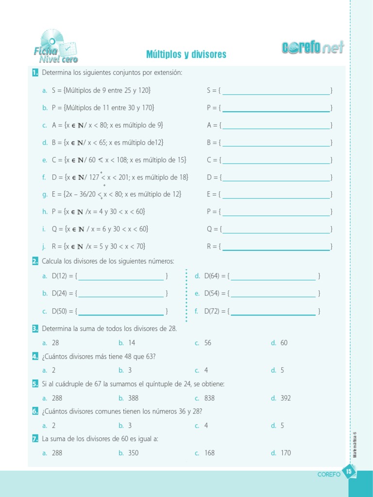Multiplos y Divisores | PDF | Enseñanza de matemática