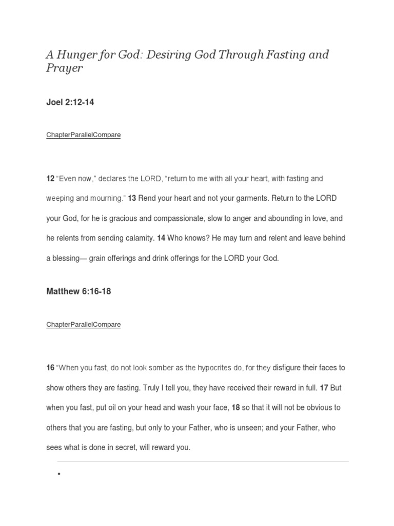 Hunger For God | Download Free PDF | Elijah | Fasting