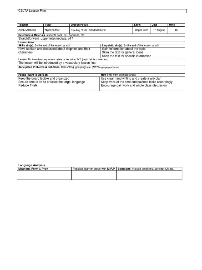 TP2 Lesson Plan | PDF | Lesson Plan | Cognition TP2 Lesson Plan | PDF | Lesson Plan | Cognition