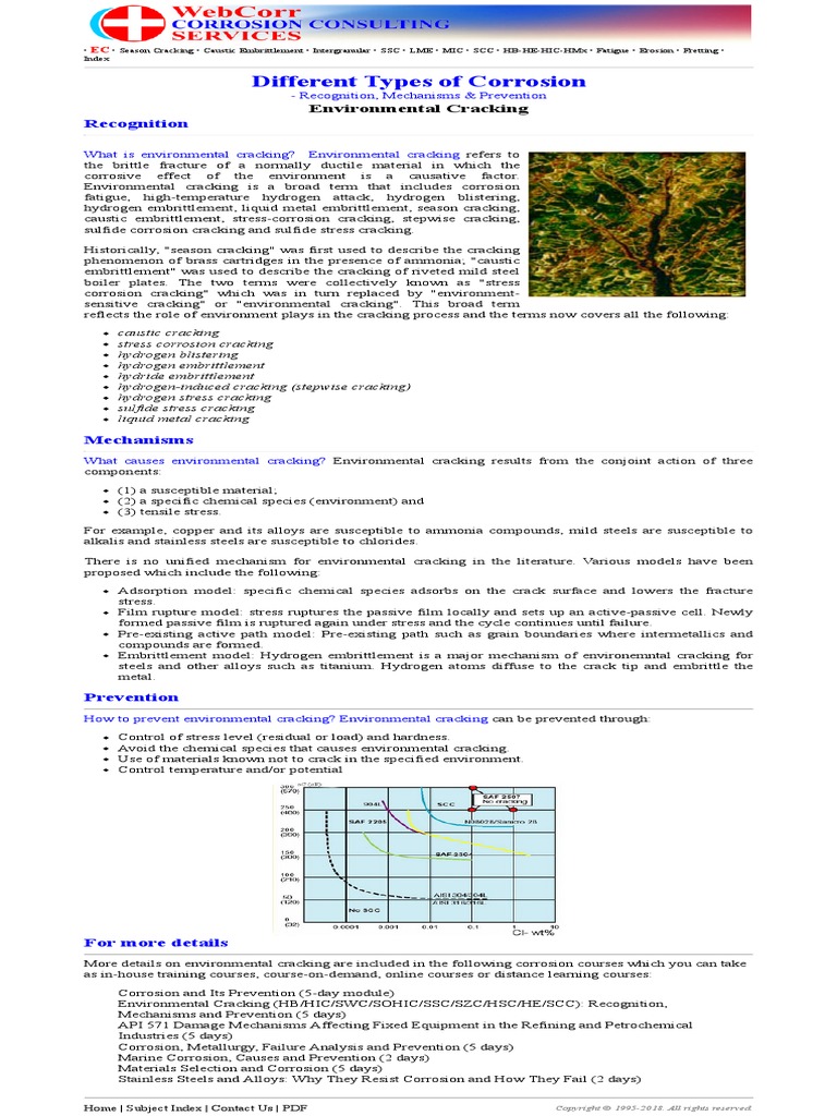 Different Types of Corrosion: Recognition | PDF | Fracture | Corrosion