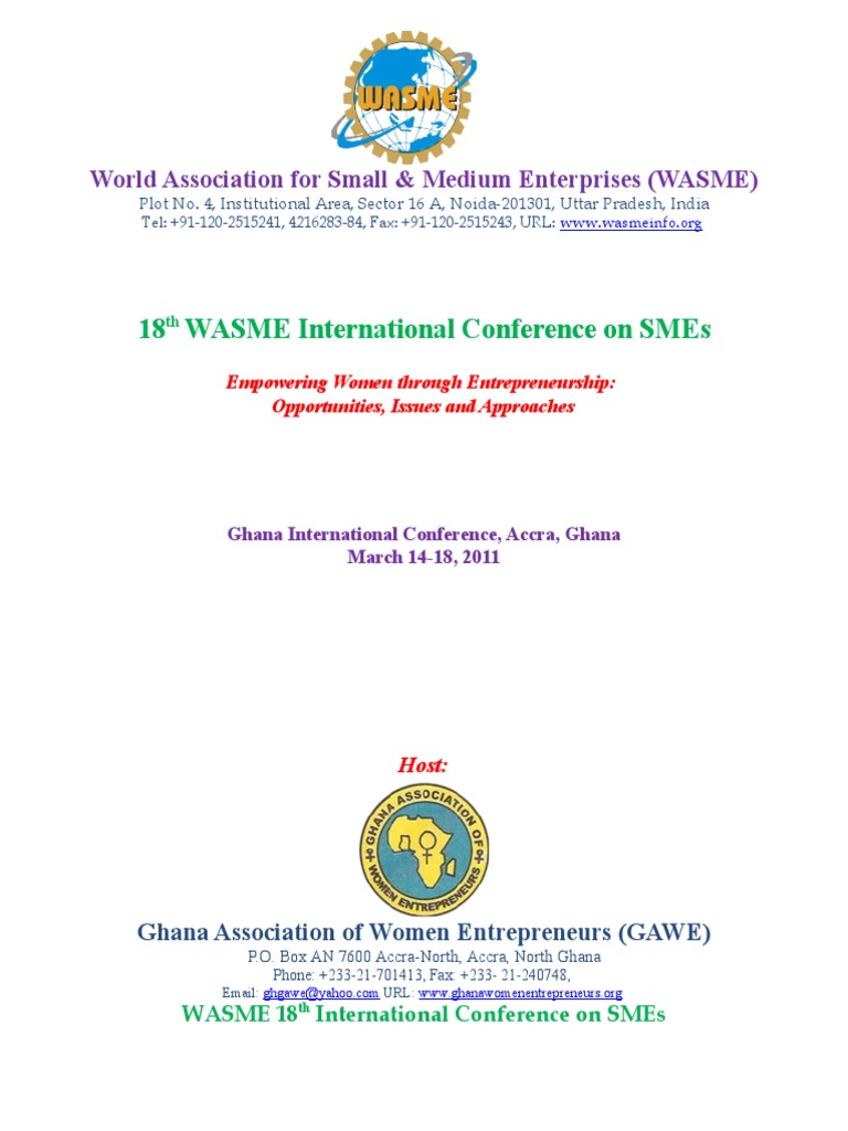 Final 18th Wasme Icsme | PDF | Economic Development | Entrepreneurship