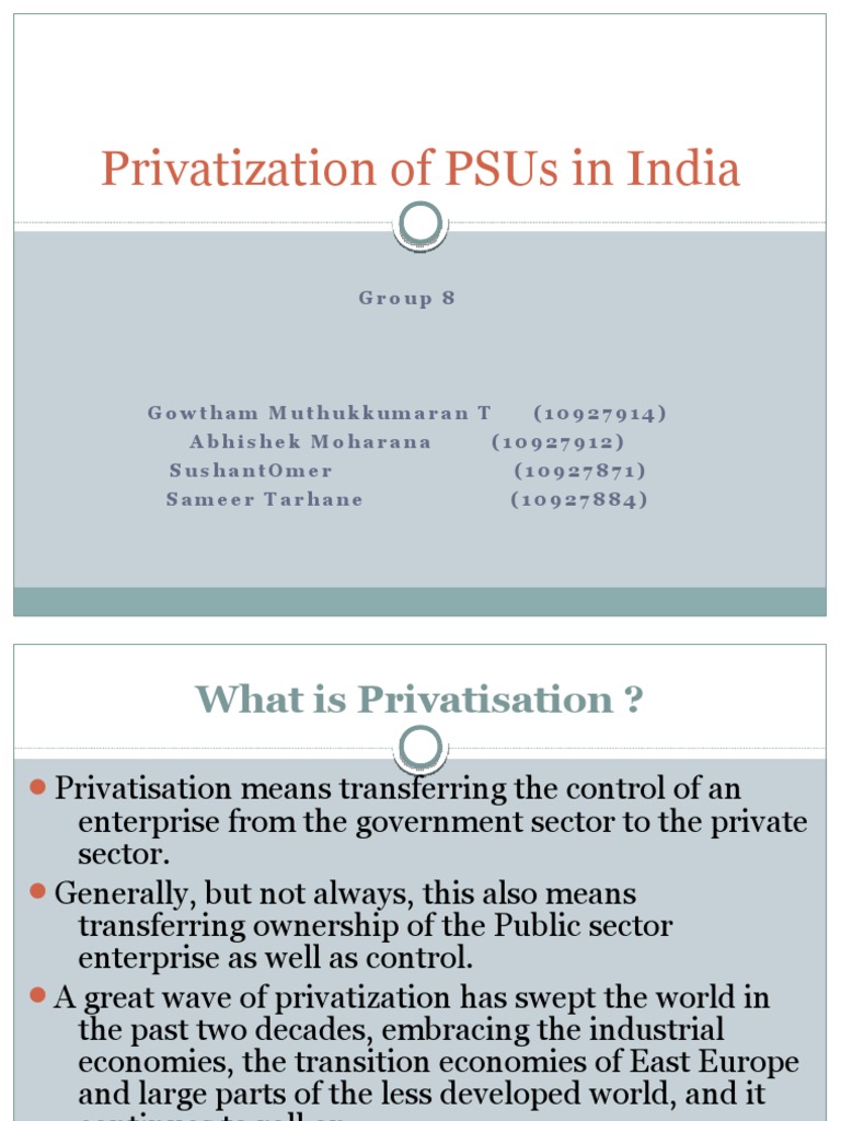 Privatisation in India | PDF | Privatization | Public Sphere