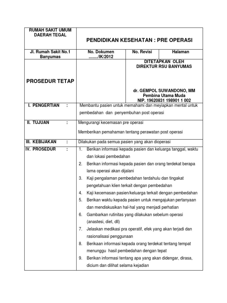 Edukasi Kecemasan Pre Operasi Pasien | PDF | Sains & Matematika