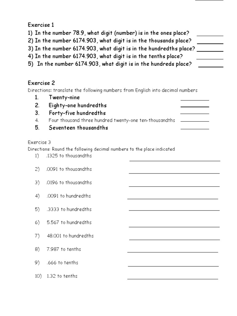 Pre Test | PDF | Numbers | Fraction (Mathematics)