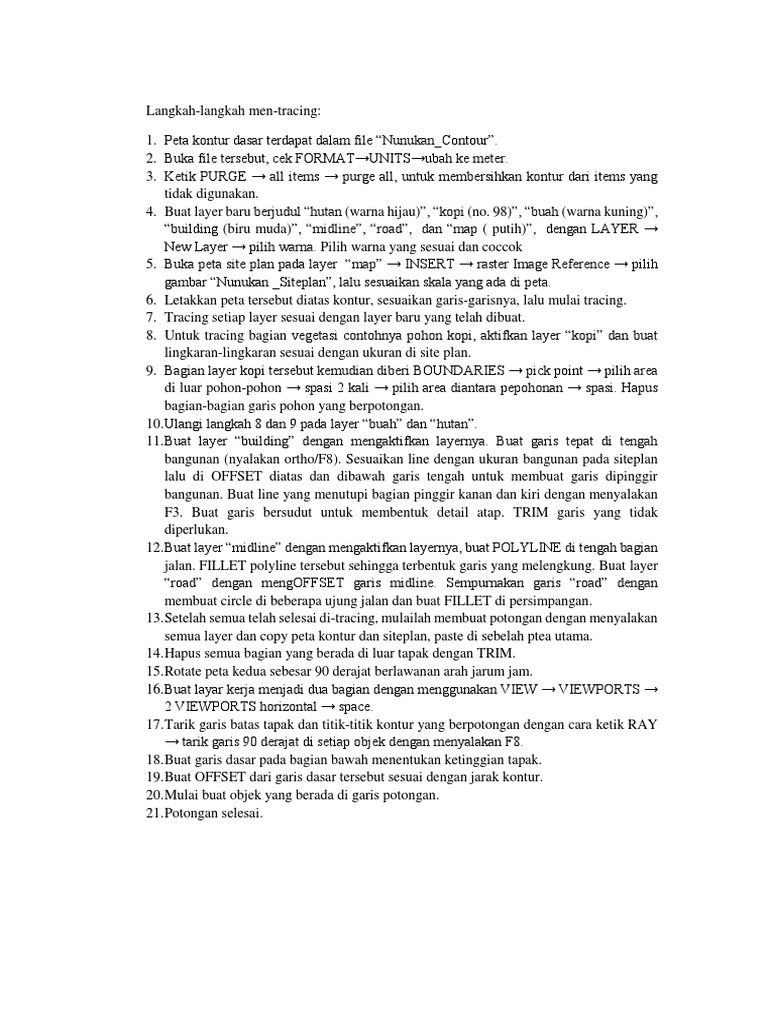 Tracing Peta Kontur di AutoCAD | PDF | Komputer
