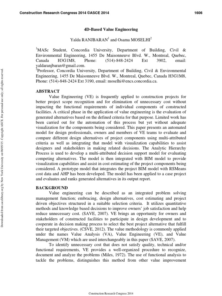 4D Based VE | PDF | Building Information Modeling | Autodesk Revit