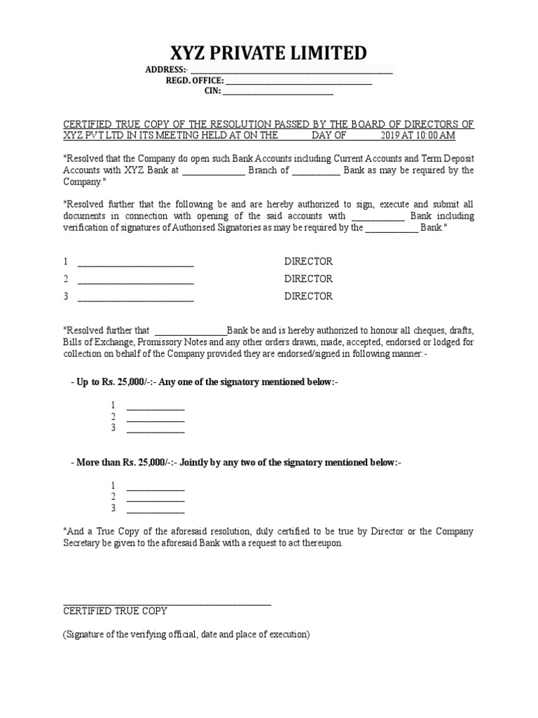 Board Resolution Draft | PDF