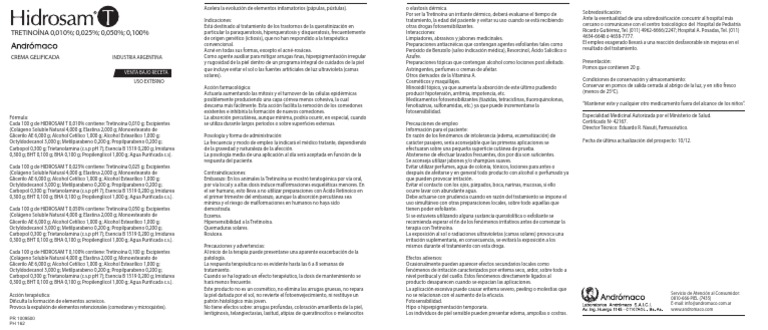 Hidrosam T: Usos y Presentaciones | PDF | Medicina CLINICA | Medicina