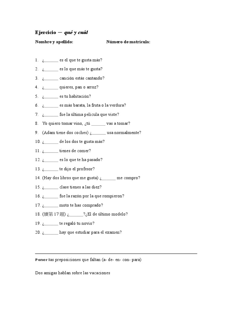 Qué o Cuál | PDF | Verbo