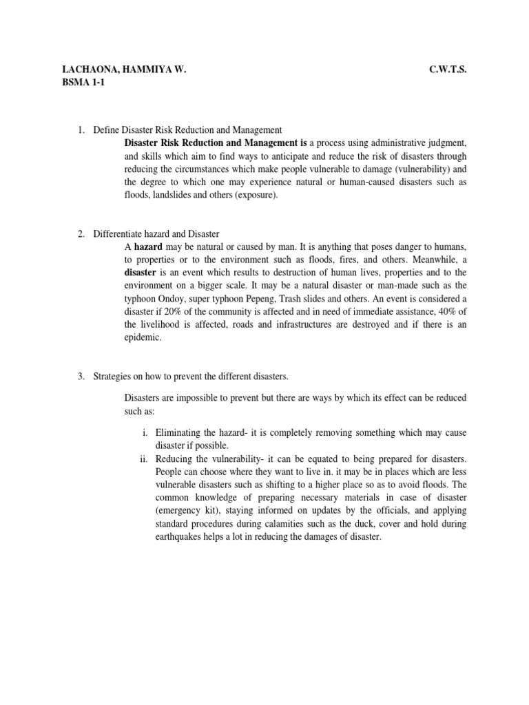 CWTS | PDF | Hazards | Natural Disasters