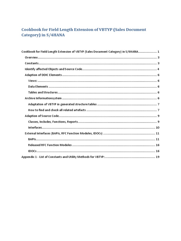 3 Cookbook VBTYP Field Length Extension 20180523 PDF | PDF | Parameter ...