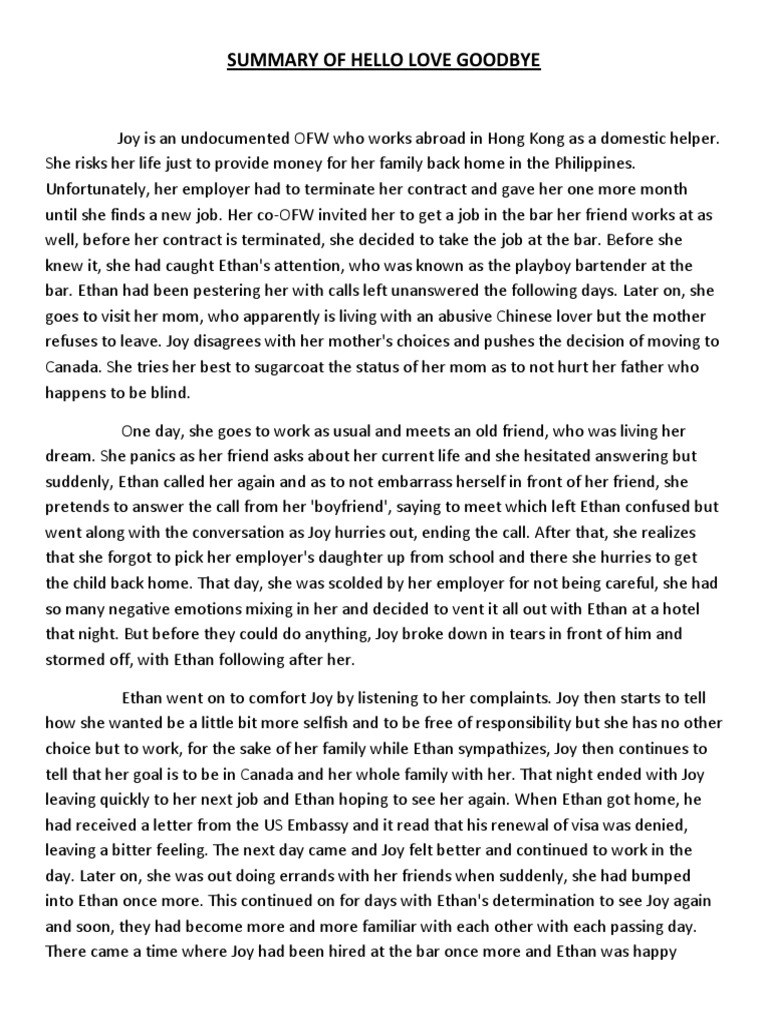Hello, Love, Goodbye Summary | PDF