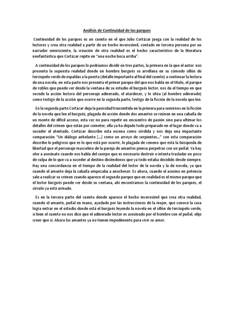 Análisis de Continuidad de Los Parques. | PDF