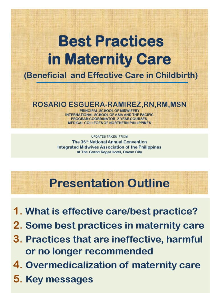 Best Practices in Maternity Care | PDF | Midwifery | Childbirth