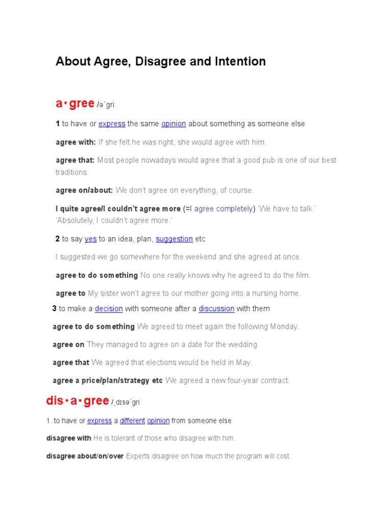About Agree, Disagree and Intention: A Gree | PDF | Language Arts ...