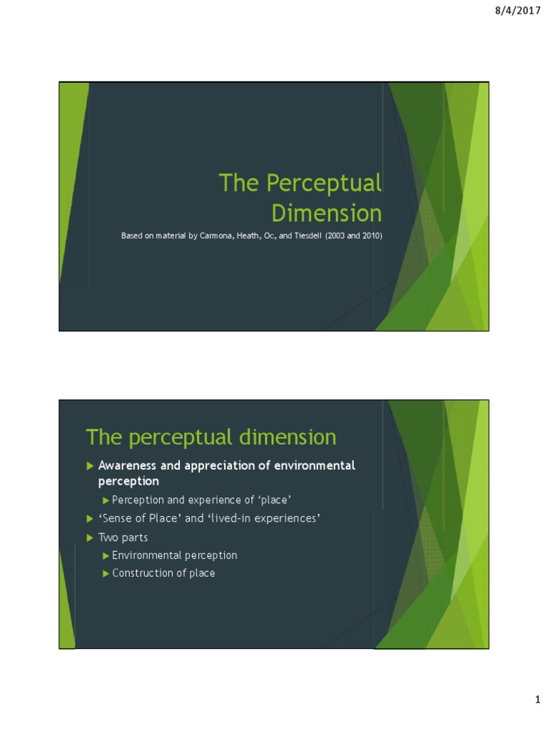 02 The Perceptual Dimension | PDF | Senses | Perception