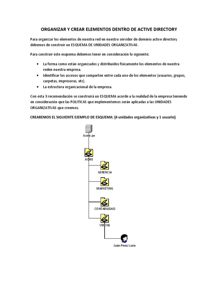 Organizar y Crear Elementos Dentro de Active Directory | PDF ...
