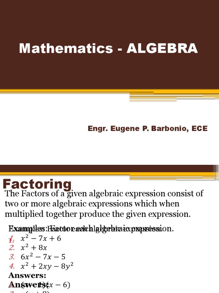 Upcat | PDF | Fraction (Mathematics) | Factorization