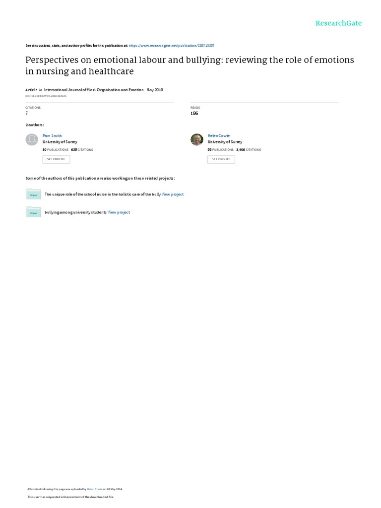 Emotional Labour | PDF | Emotions | Workplace Bullying