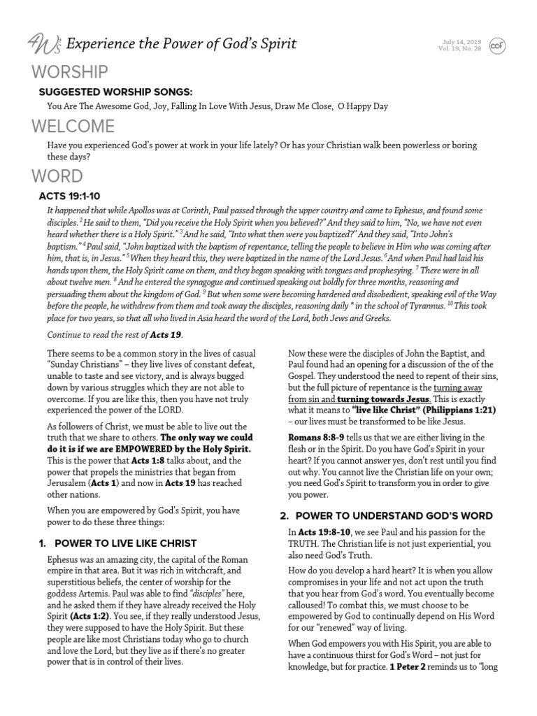 Empowered by the Holy Spirit | PDF | Acts Of The Apostles | John The ...