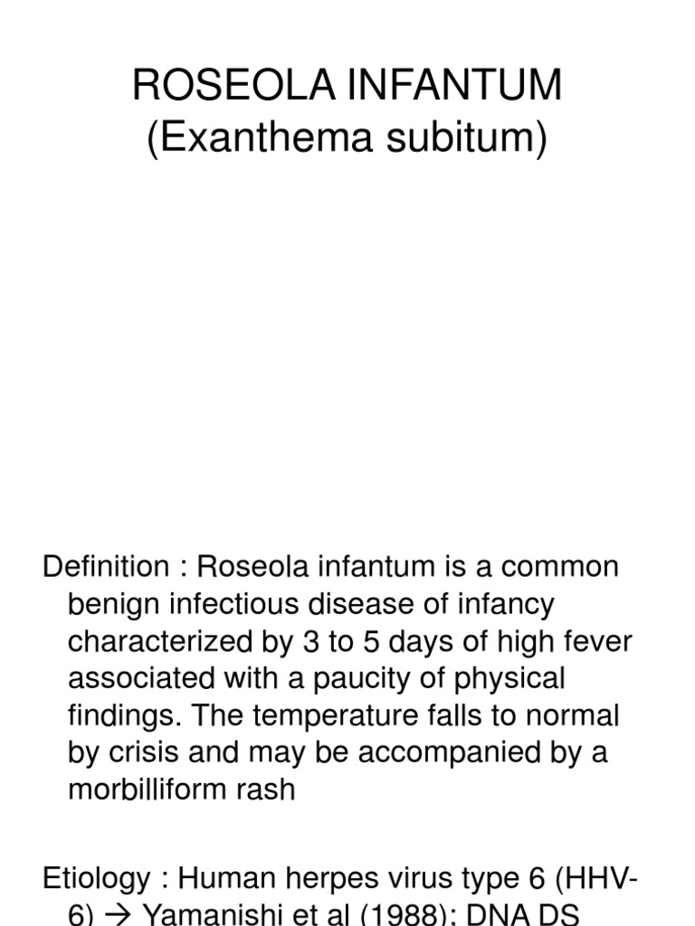 Roseola Infantum (Exanthema Subitum) | PDF