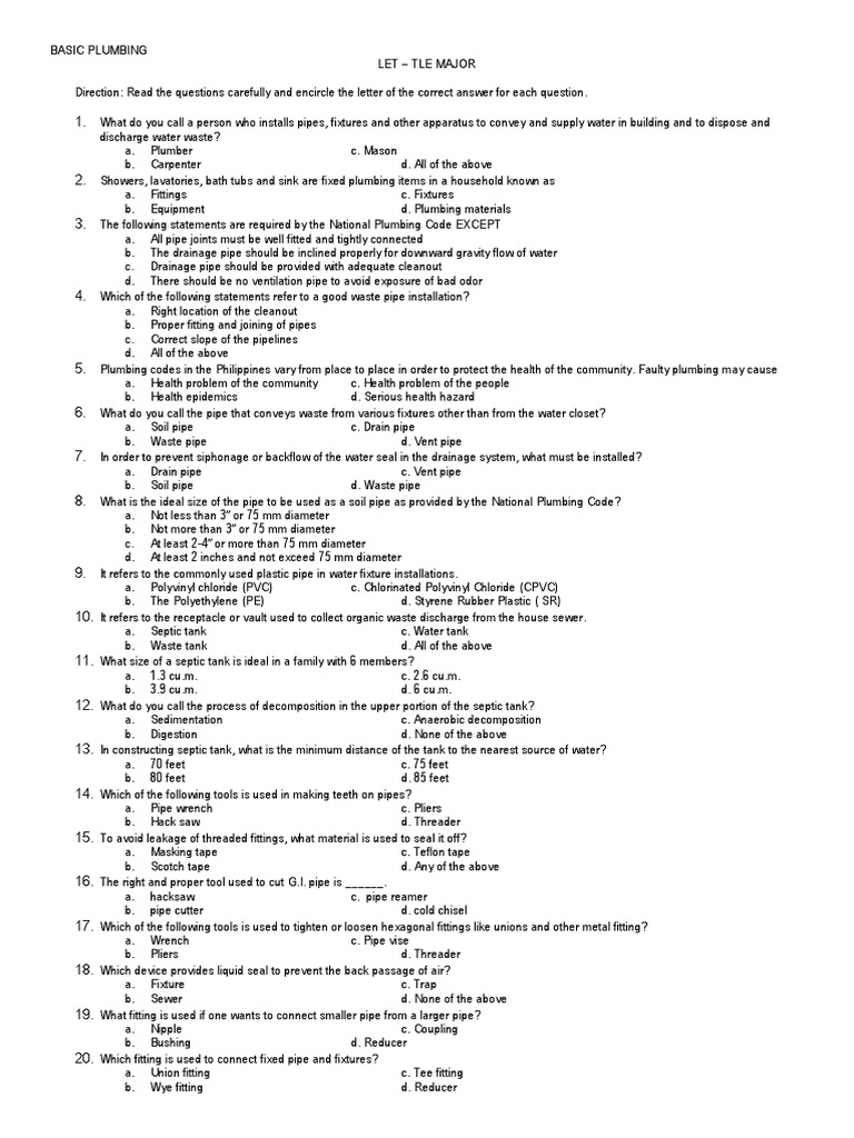 BASIC PLUMBING SKILLS | PDF | Plumbing | Hydraulics