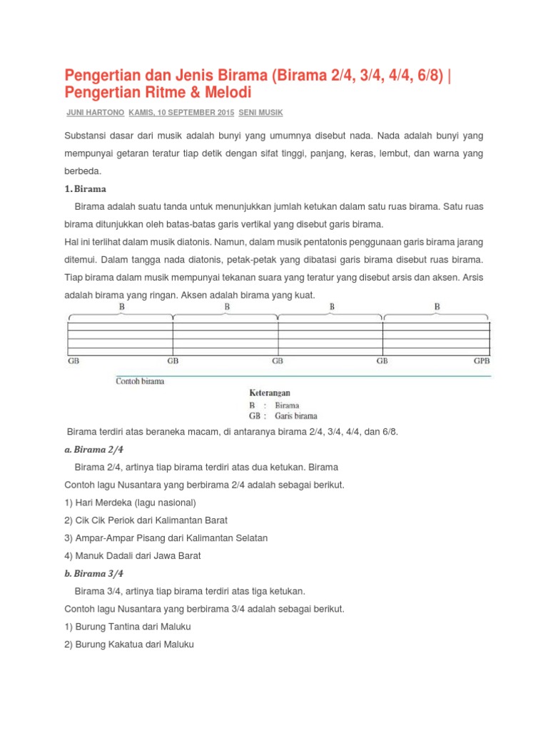 Pengertian Dan Jenis Birama | PDF | Seni