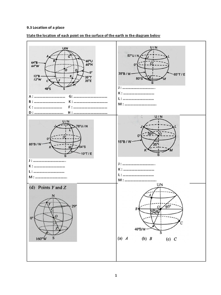 Latitude and Longitude Exercises | PDF | Latitude | Longitude