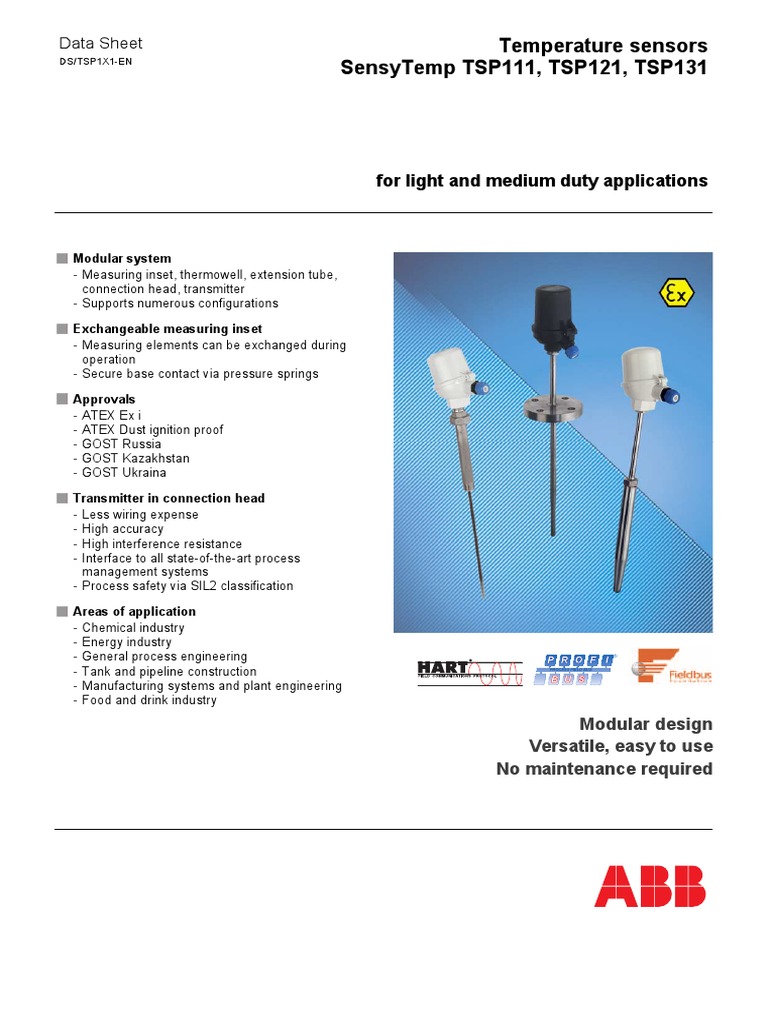 Temperature Sensors Sensytemp Tsp111, Tsp121, Tsp131: Data Sheet | PDF ...