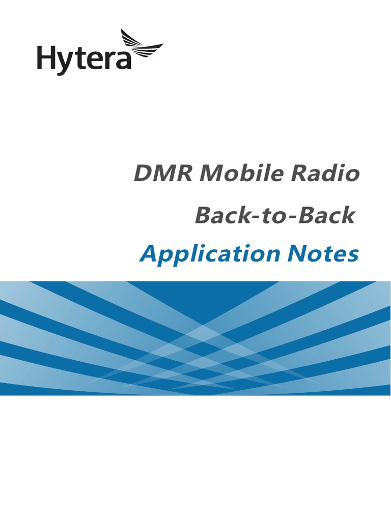 DMR Mobile Radio - Back To Back Application Notes - R2.0 I PDF | PDF ...