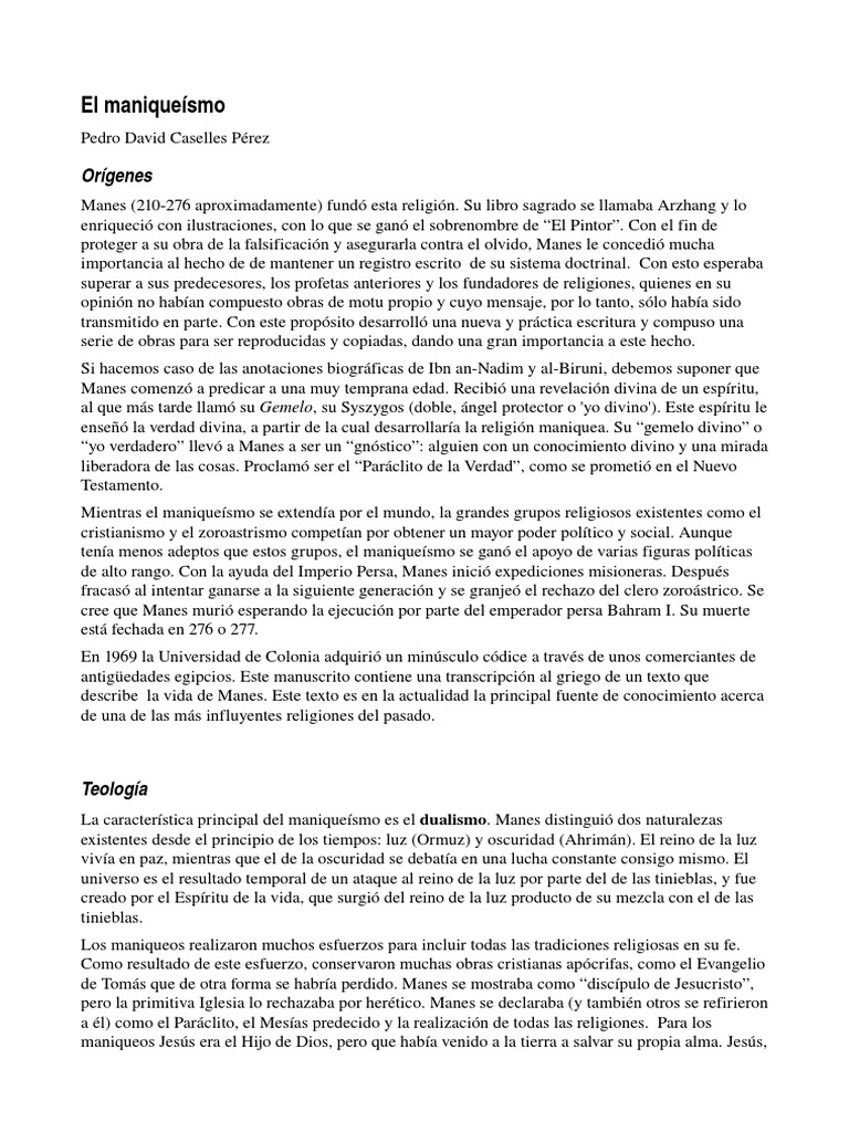 El Arzhang y el Maniqueísmo | PDF | Dualismo | Jesús