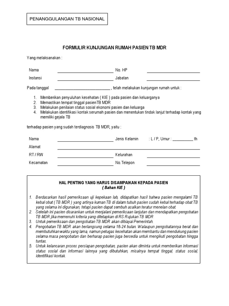 Kunjungan Rumah PX TB | PDF