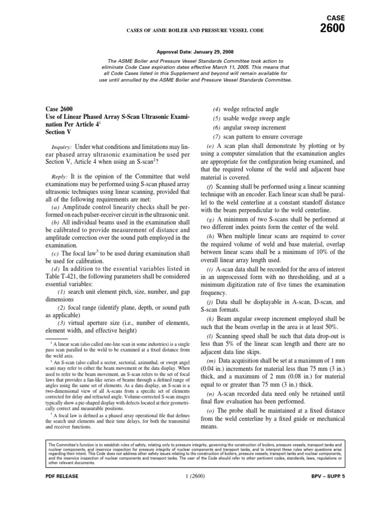 ASME Code Case 2600 PDF | PDF | Array Data Structure | Safety