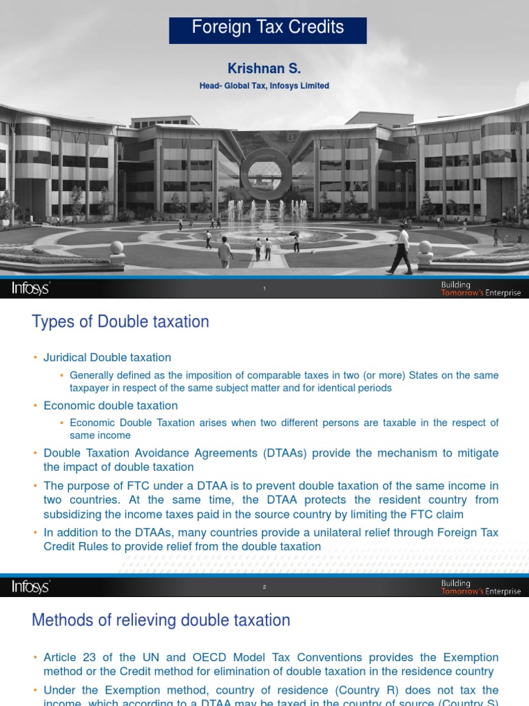 FTC Presentation - IFA Hyderabad-Final | PDF | Double Taxation | Income Tax
