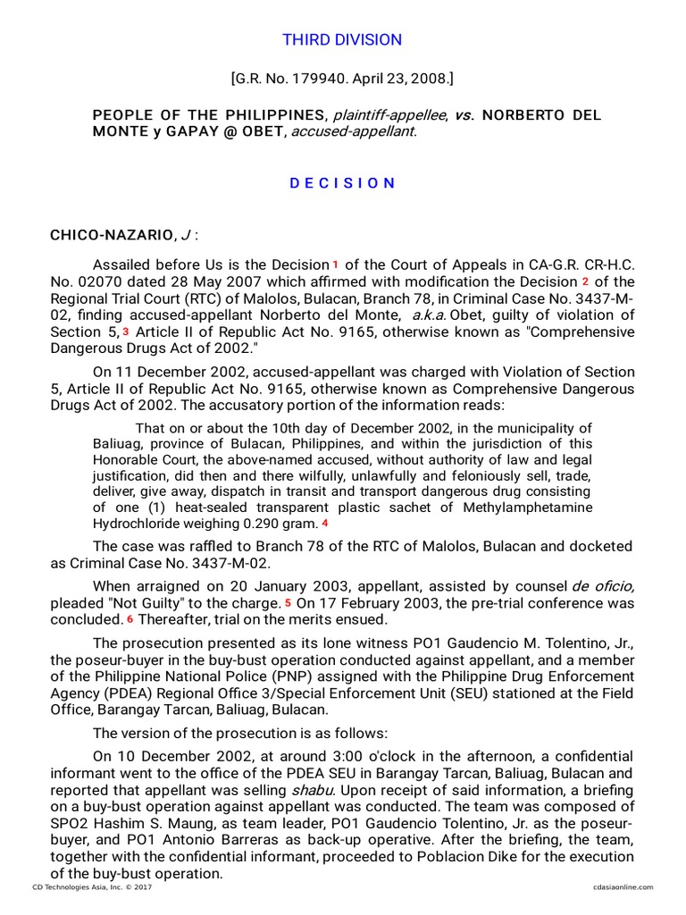 09 People v. Del Monte y Gapay | PDF | Admissible Evidence | Evidence (Law)