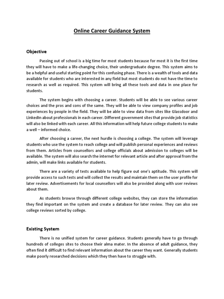 Online Career Guidance System Abstract | PDF | Internet | Databases