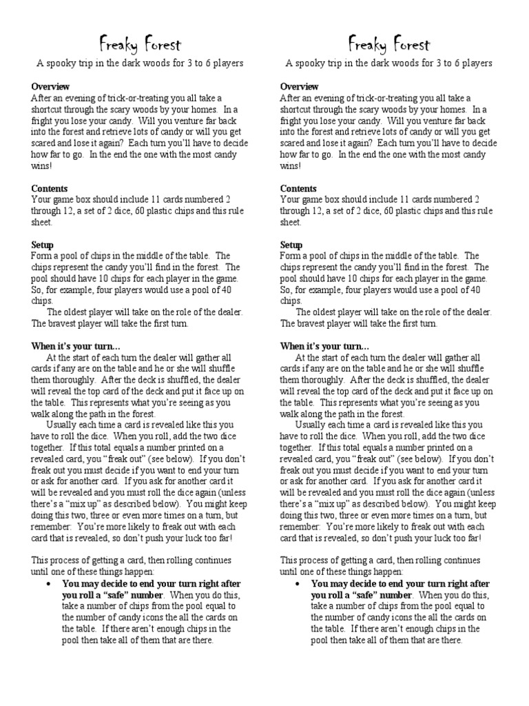 Freaky Forest Freaky Forest | PDF | Playing Cards | Gaming Devices