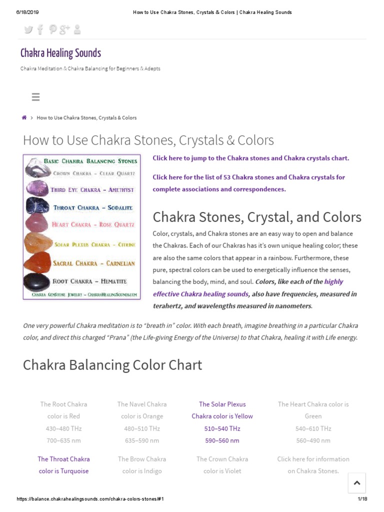 Chakra Stones: Usage and Healing Guide | PDF | Quartz | Gemstone