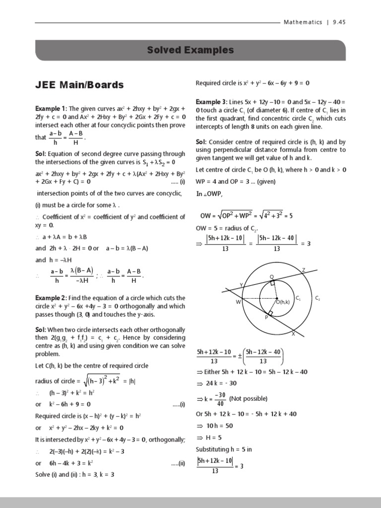 Circle Exercise | PDF | Circle | Perpendicular