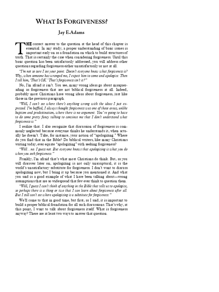 Understanding Biblical Forgiveness | PDF | Forgiveness | Sin