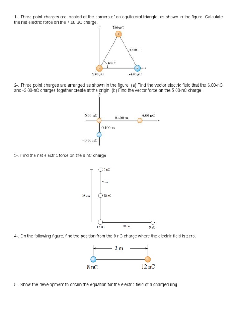 Test 4. Electric Force and Electric Field | PDF | Electric Field ...